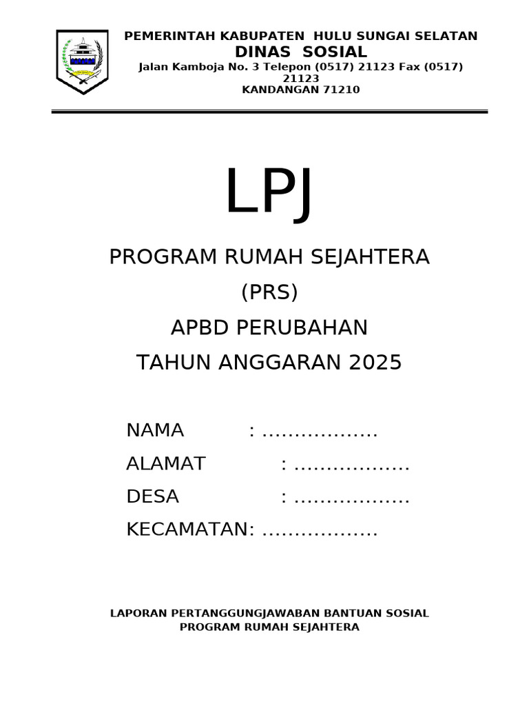 Draf Contoh Lpj Perubahan Prs 2025 | PDF