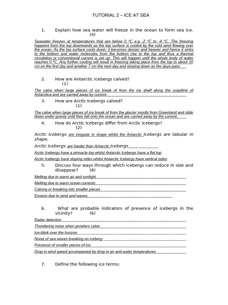 Tutorial 2 Solution - Ice at Sea 2 - 2025 | PDF | Ice | Arctic Ocean