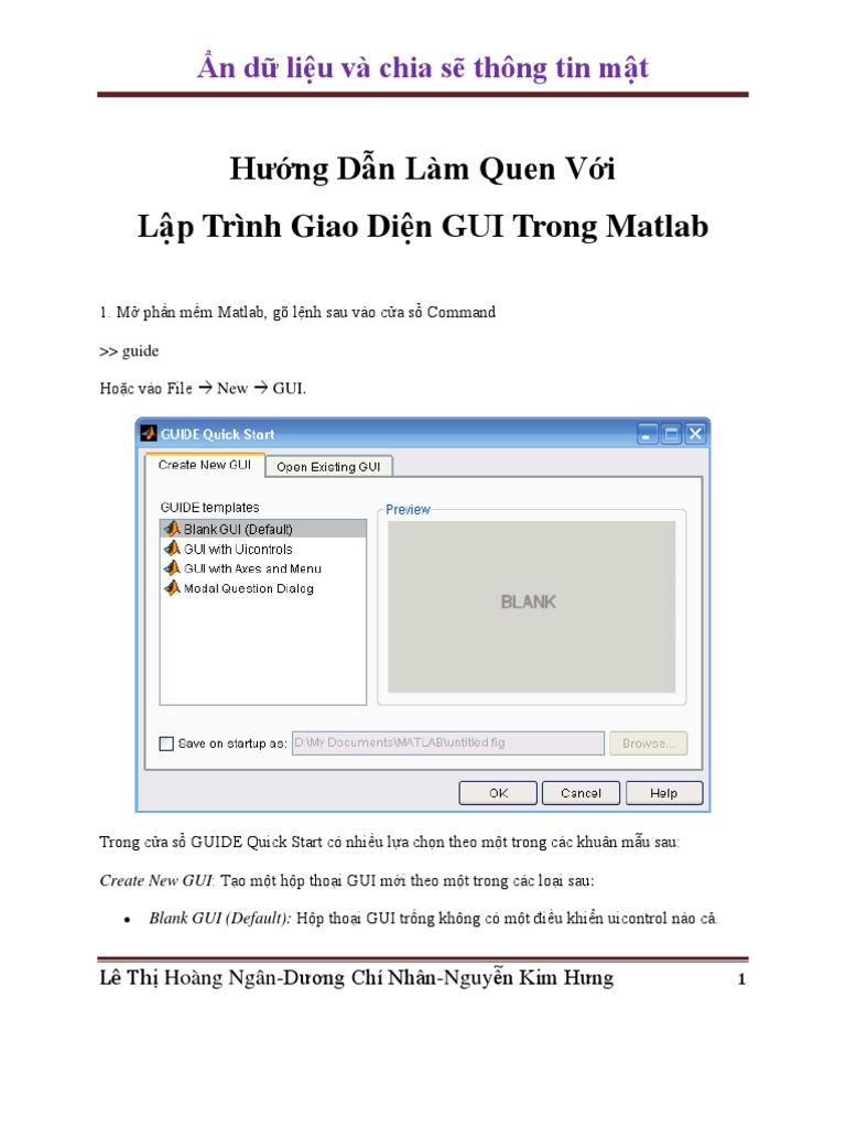 Huong Dan Lam Quen Voi Lap Trinh GUI Trong Matlab | PDF