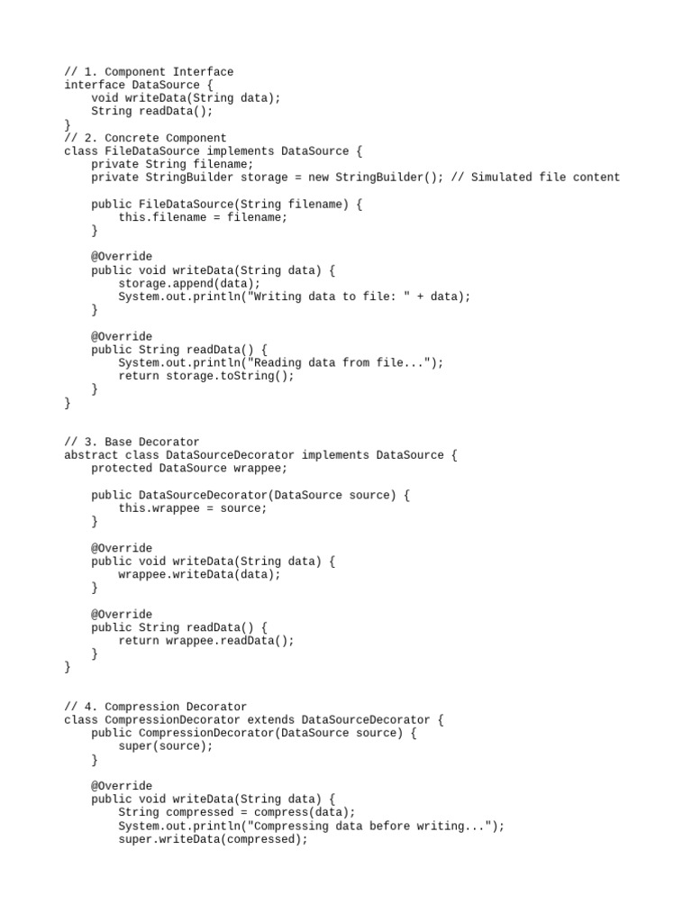 Decorator Design Principle | PDF | String (Computer Science) | Encryption