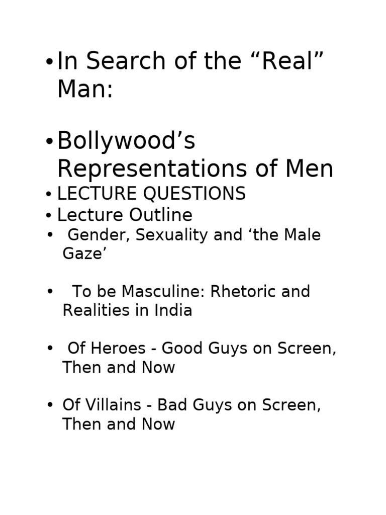 Bollywood's Representations of Men | PDF | Gender | Gender Studies