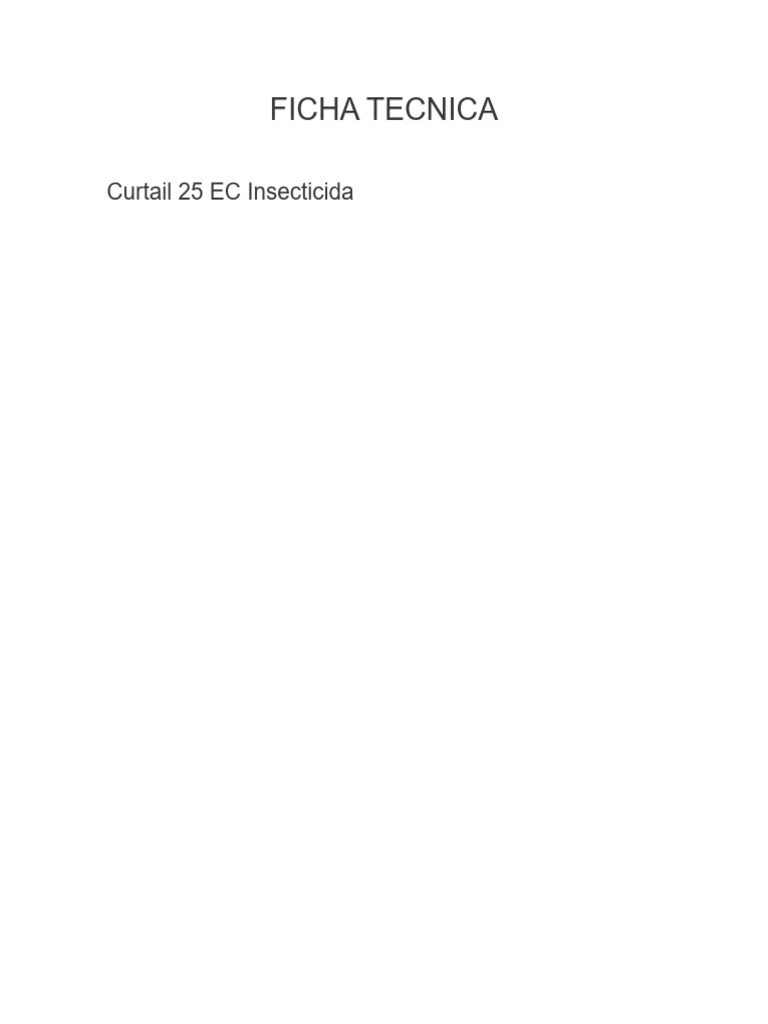 Insecticida Curtail 25 EC para Plagas | PDF