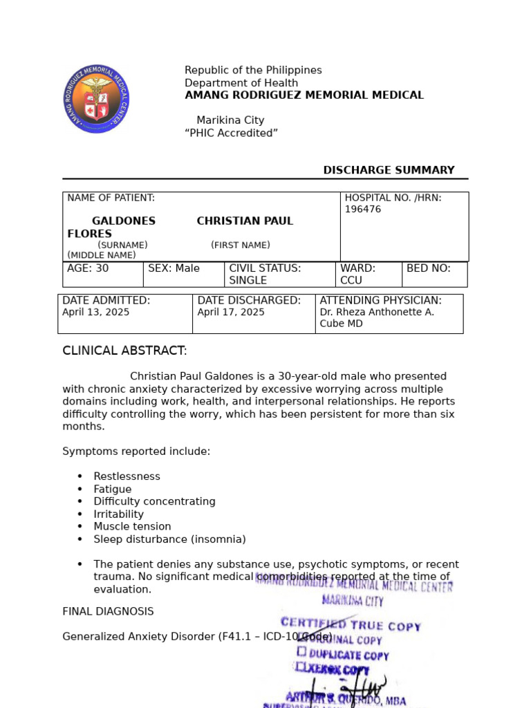 Discharge Summary | PDF