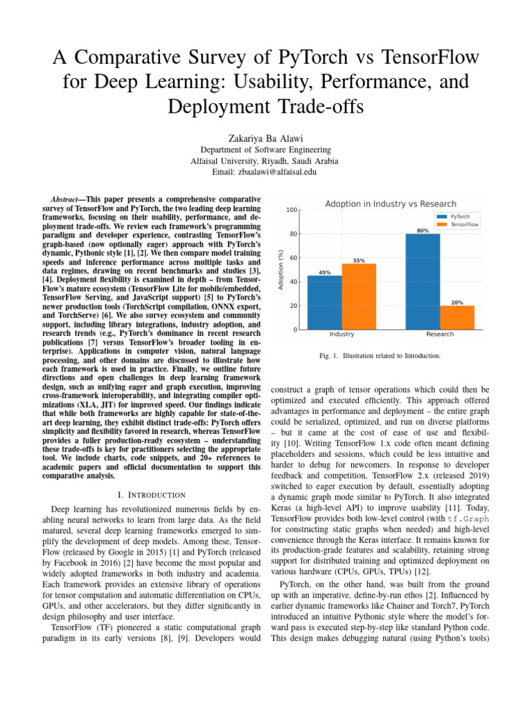 A Comparative Survey of Pytorch Vs Tensorflow For Deep Learning: Usability, Performance, and ...