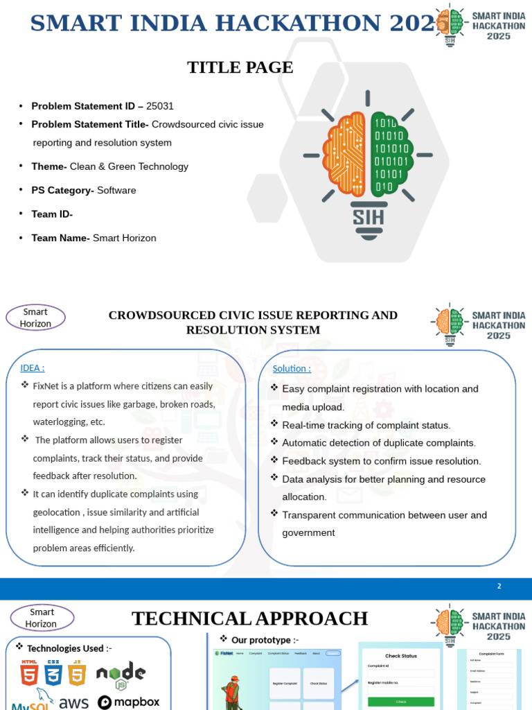 SIH2025 IDEA Presentation Format | PDF | Artificial Intelligence ...