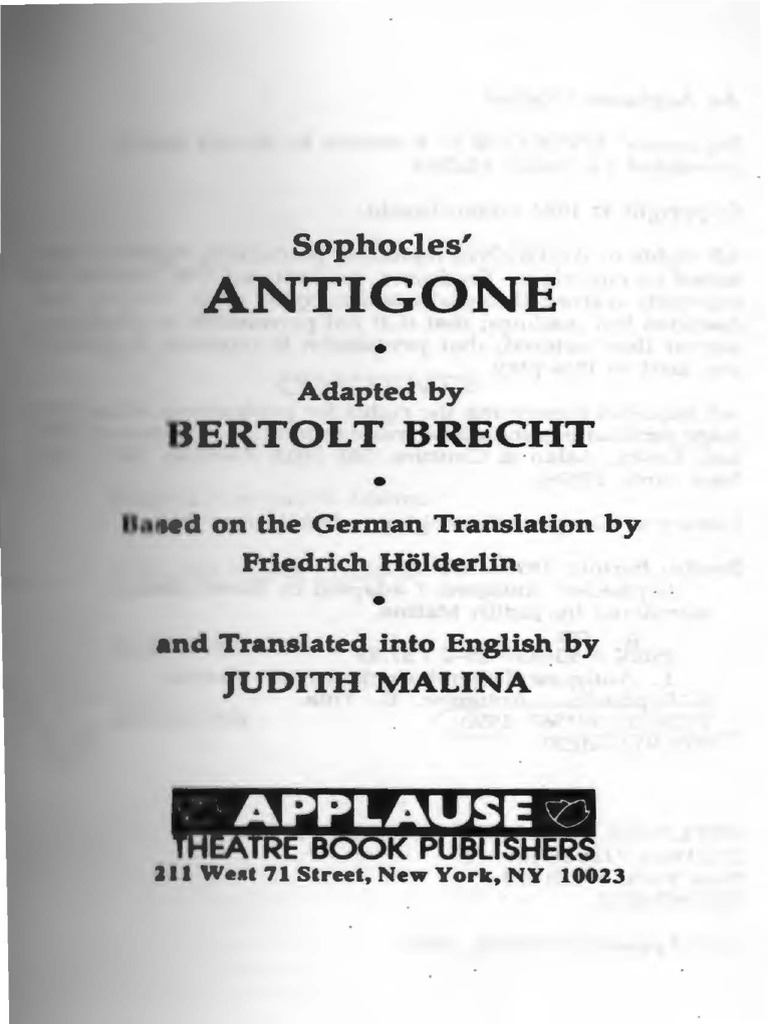 Brecht's Antigone: A Modern Adaptation | PDF