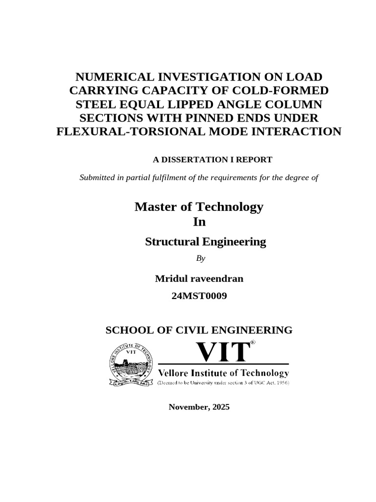 Mridul Raveendran Report | PDF | Buckling | Strength Of Materials
