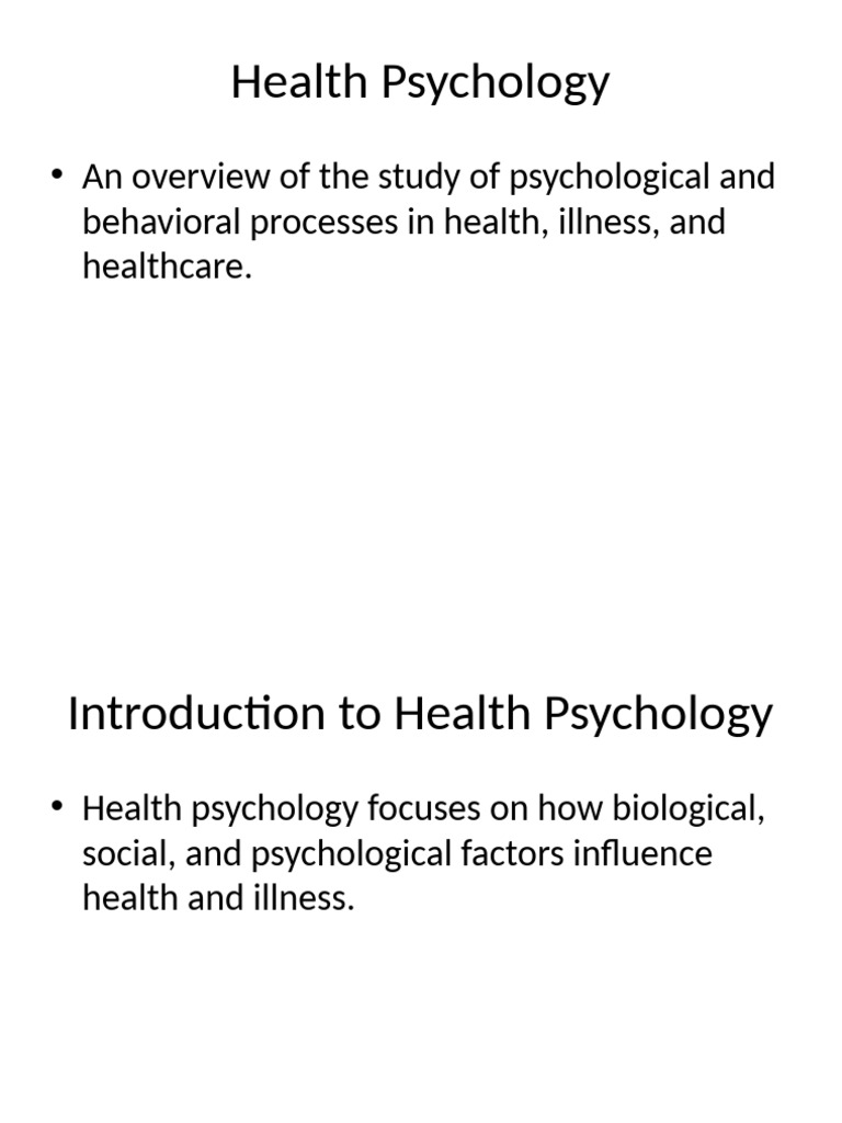 Health Psychology Presentation | PDF