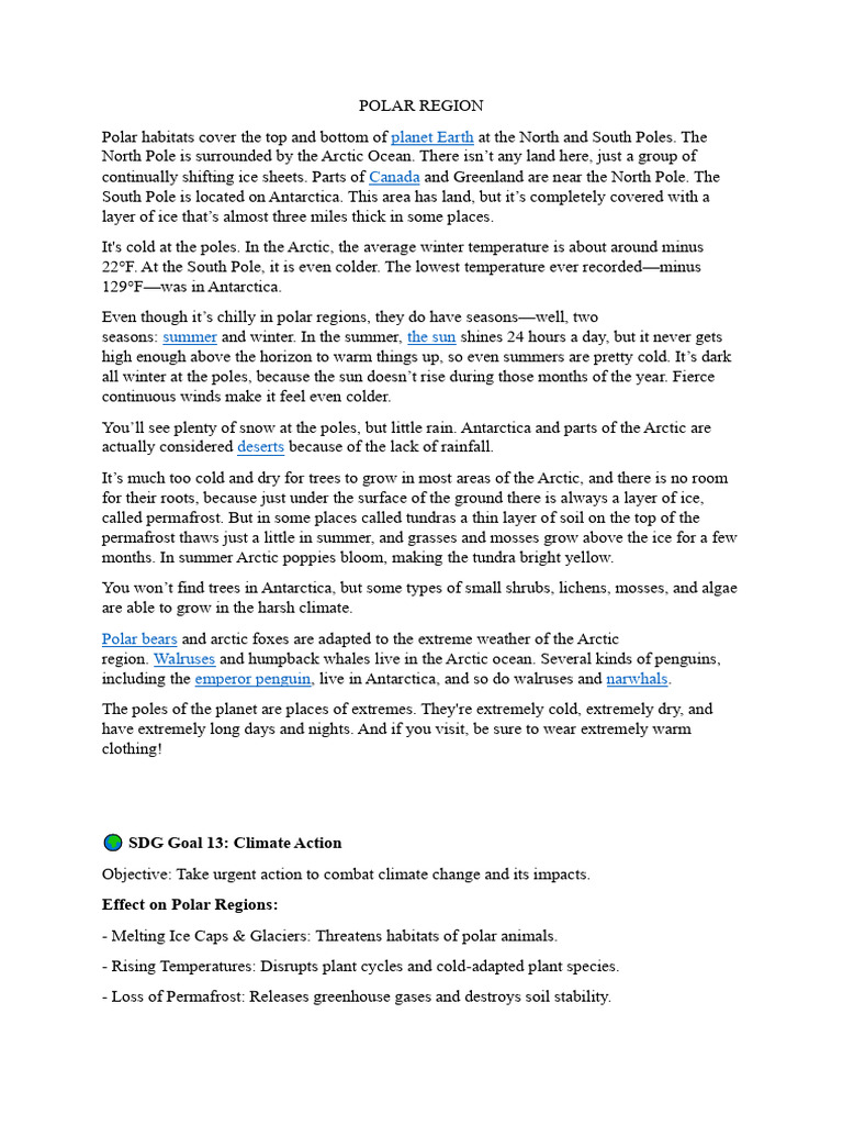 Polar Region Notes | PDF | Arctic | Ice
