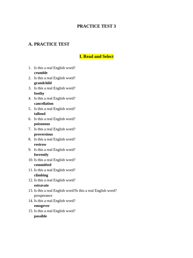 Practice Test 3 | PDF
