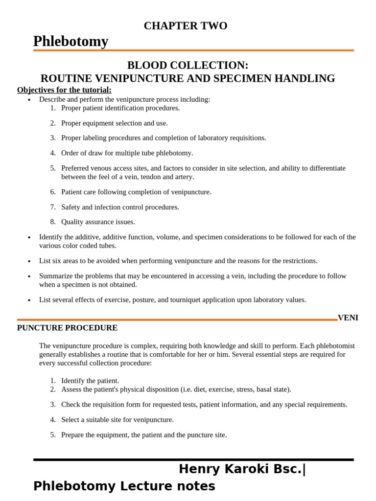 2.0 Phlebotomy | PDF | Vein | Intravenous Therapy