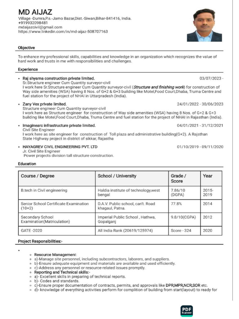 Mdaijazb1g (Cv+Certificate) Compressed | PDF