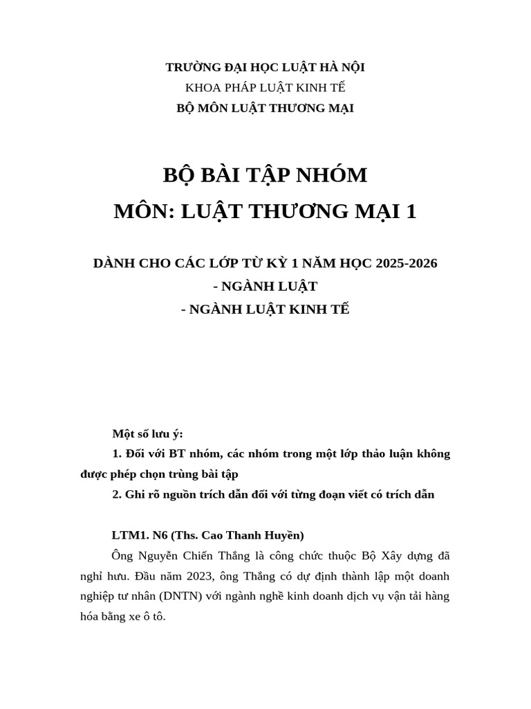 Bộ Đề Btn Ltm 1 Bm Ltm | PDF