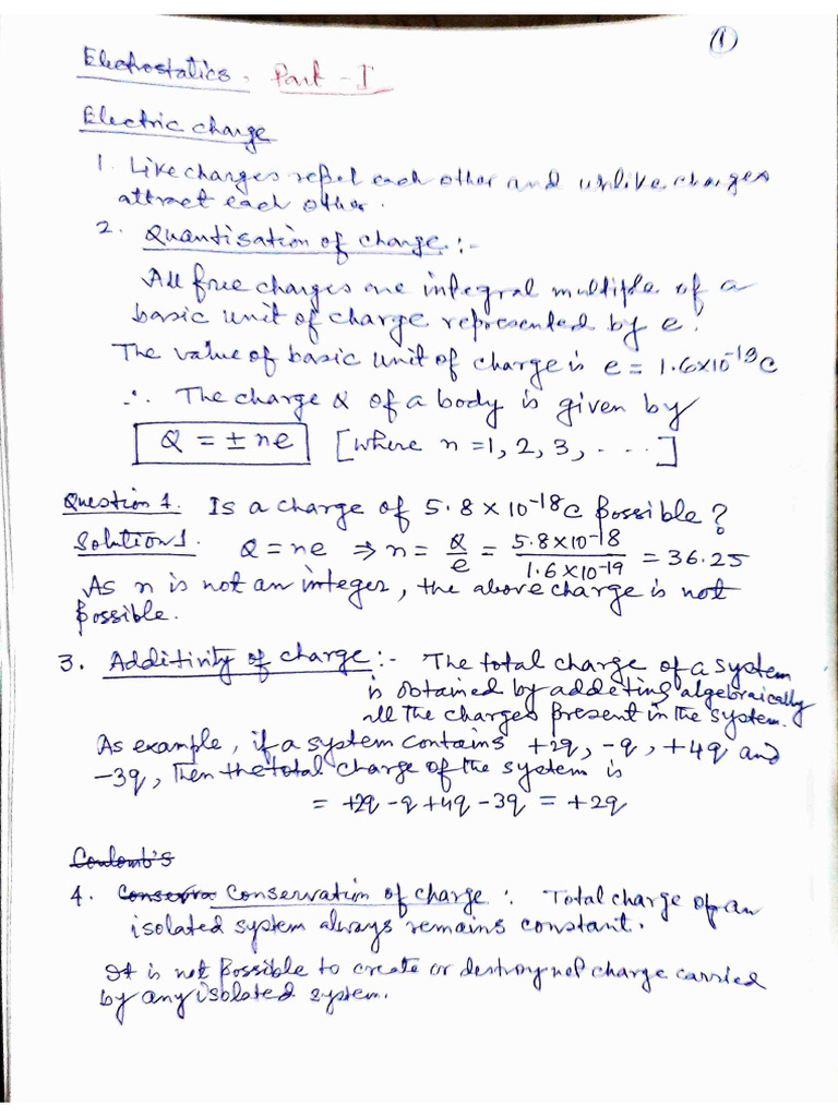 Electrostatics Part 1 | PDF