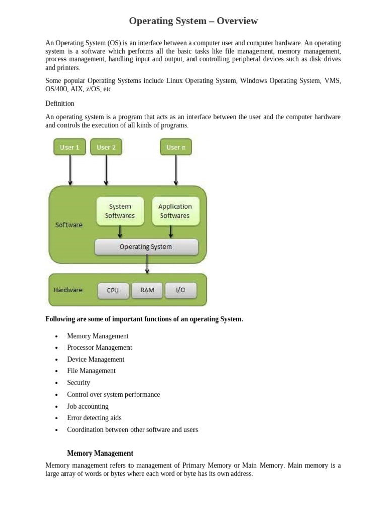Operating System Functions and Structure | PDF | Operating System ...