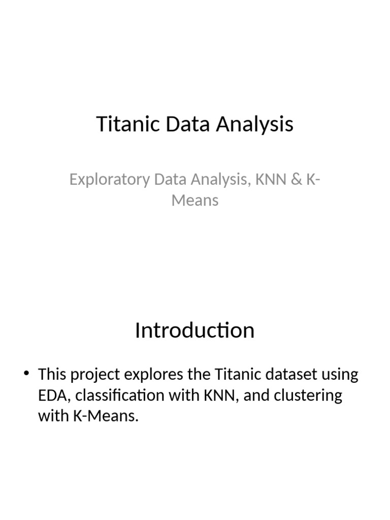 Titanic Project Final Presentation | PDF