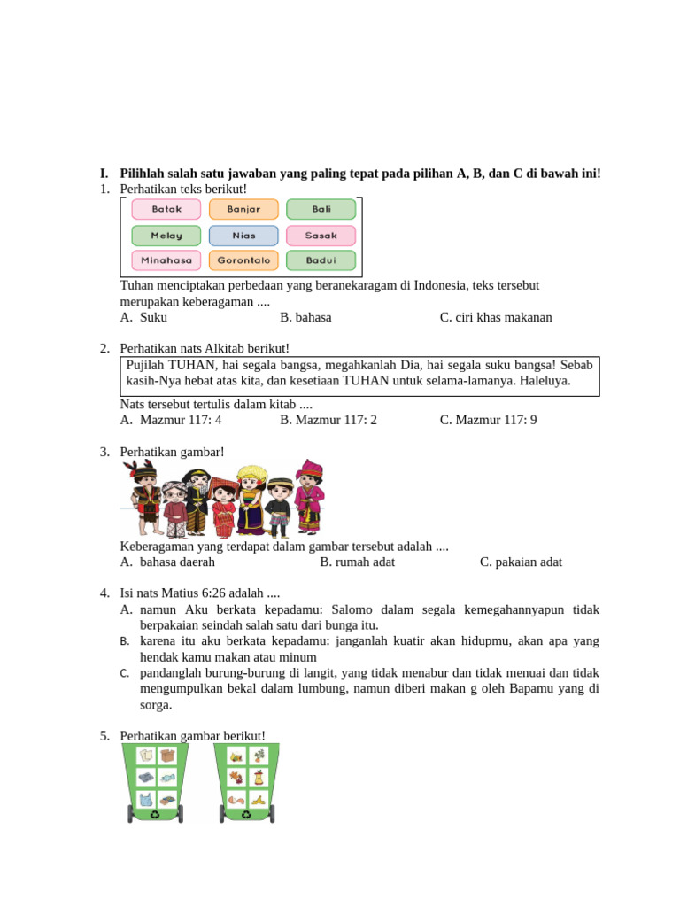 Sas Agama Kristen Kelas 2 2024 | PDF