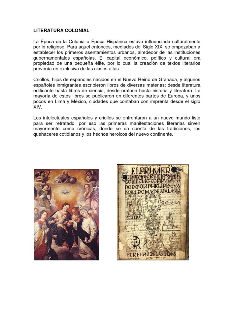 Literatura Colonial | Descargar gratis PDF | Era precolombina | España