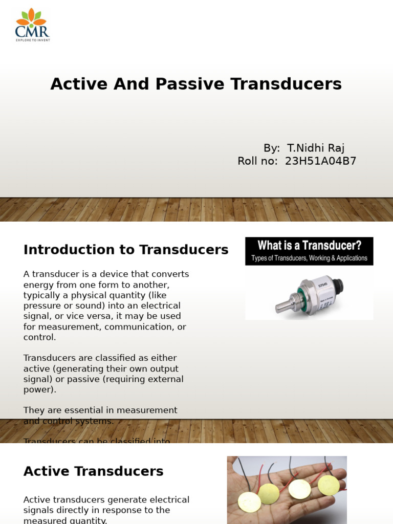 Active and Passive Transducers | PDF
