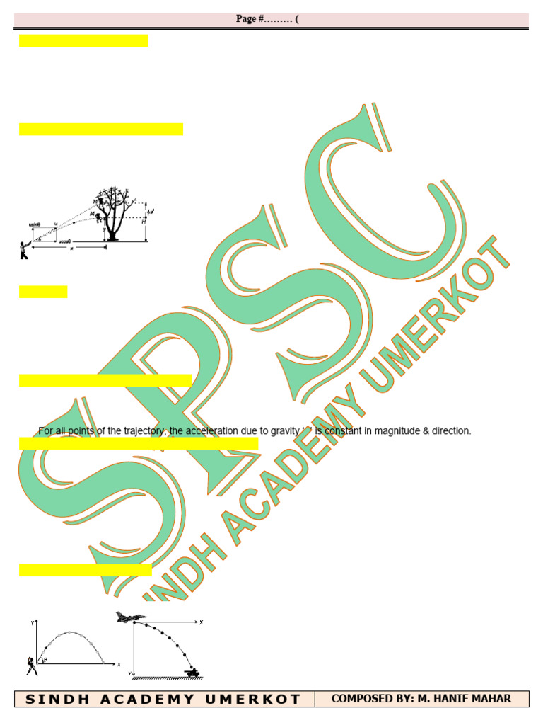 Projectile Motion - 2 | PDF | Acceleration | Physical Phenomena