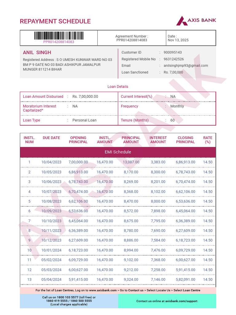 PPR020409241574 Repayment Schedule. | PDF | Liability (Financial ...