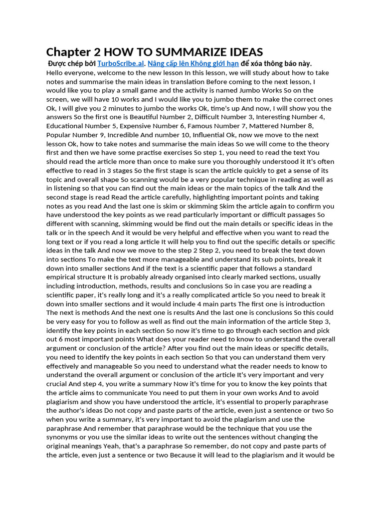 Chapter 2 How to Summarize Ideas | PDF