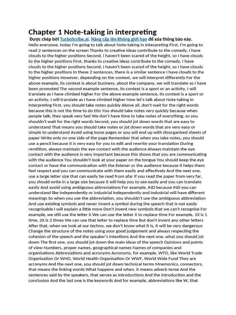 Chapter 1 Note-taking in Interpreting | PDF | Healthy Diet | Juice