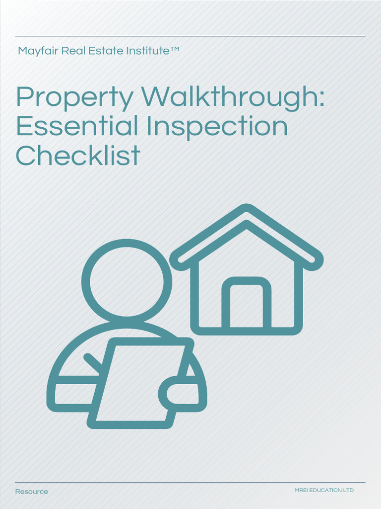 Essential Property Inspection Checklist | PDF | Basement | Sink