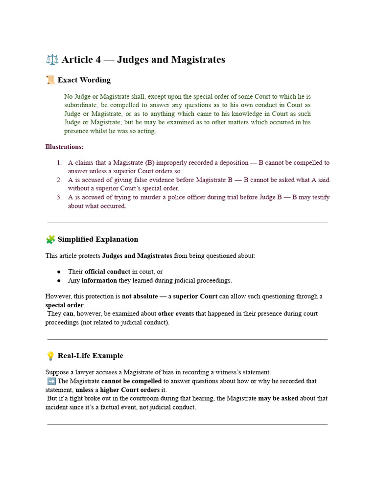 Article 4 Judges and Magistrates | PDF | Magistrate | Judge