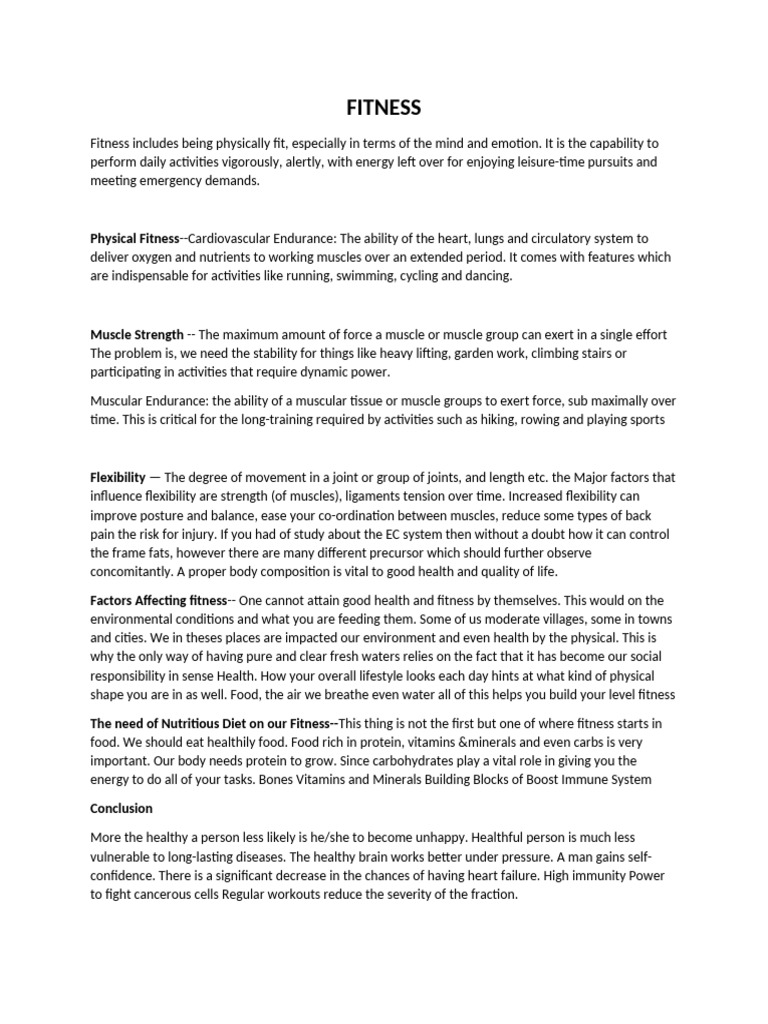 Fitness | PDF | Physical Fitness | Flexibility (Anatomy)