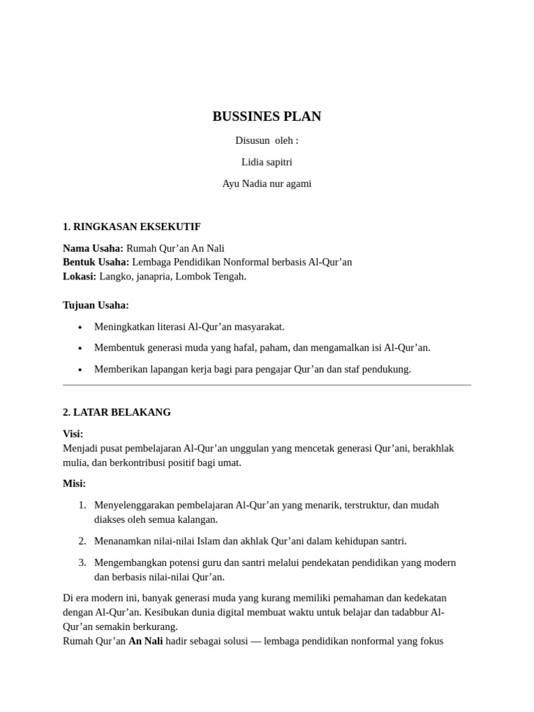 Bussines Plan | PDF