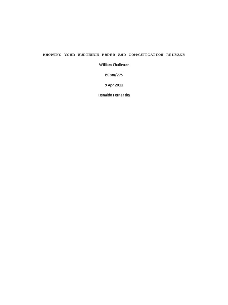 Knowing Your Audience Paper | PDF | Mining | Disaster And Accident