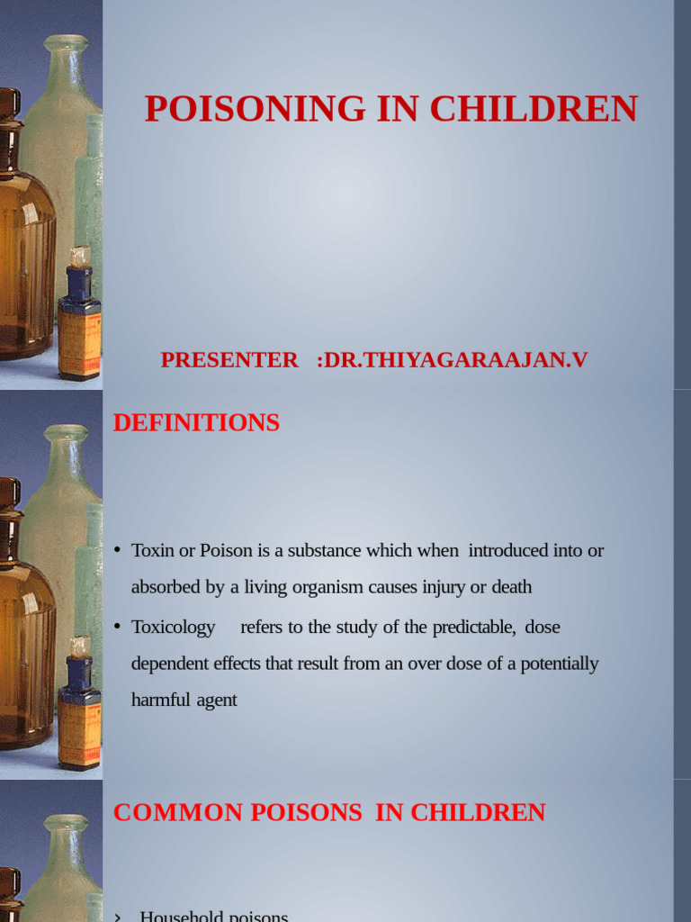 Common Poisoning in Children-1 | PDF | Acetylcholine | Medical Specialties