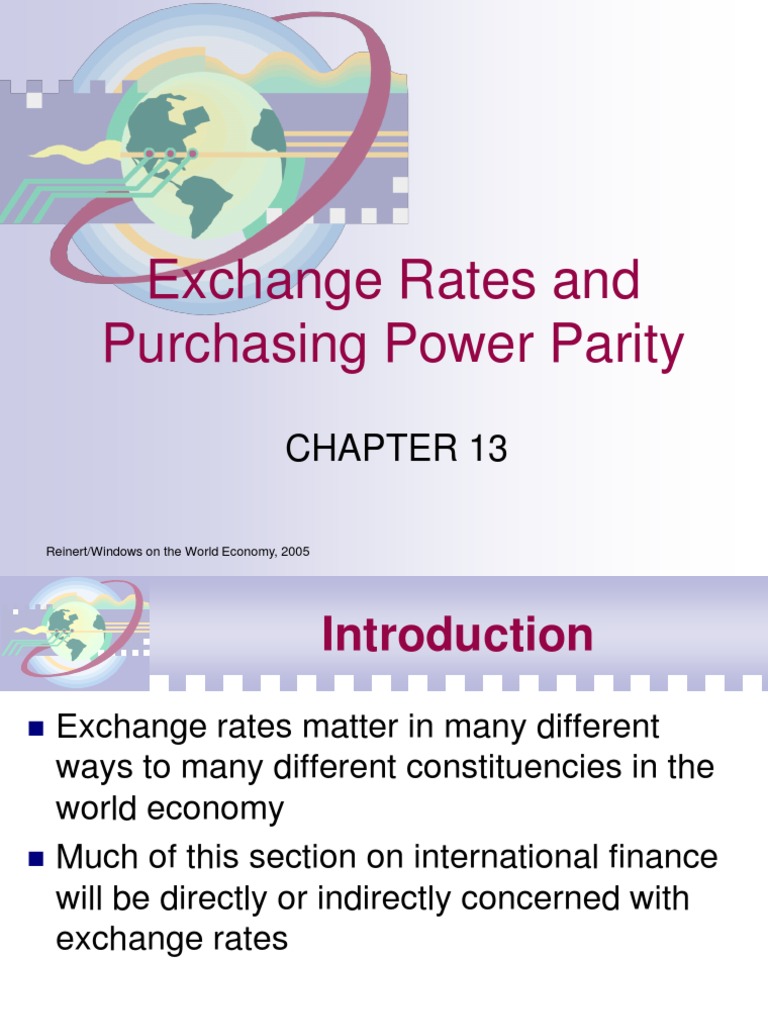 Exchange Rates, Purchasing Power Parity, and International Finance: An ...