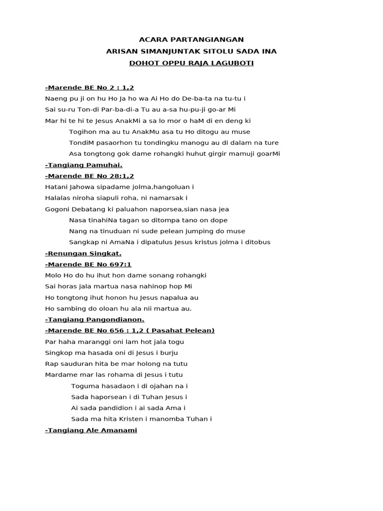 Acara Partangiangan | PDF