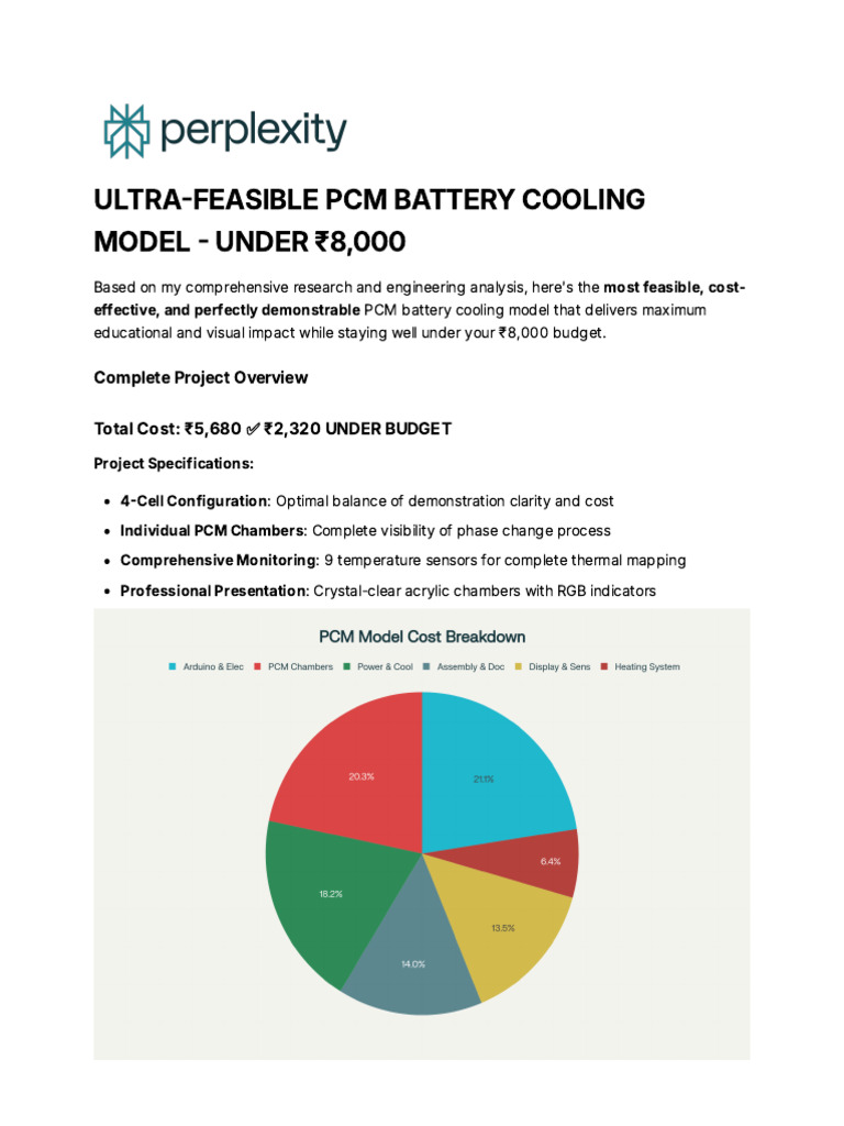 Ultra-Feasible PCM Battery Cooling Model - Under | PDF | Heat | Temperature
