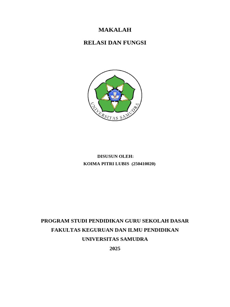 FUNGSI DAN RELASI | PDF