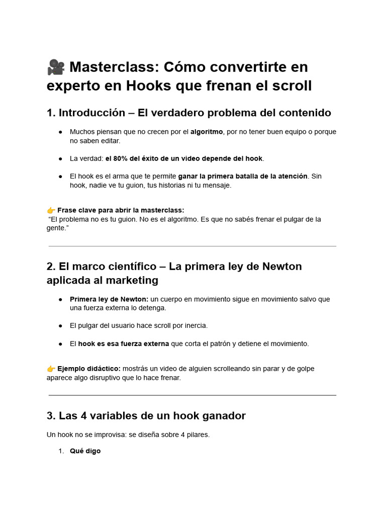 Masterclass - Cómo Convertirte en Experto en Hooks Que Frenan El Scroll ...