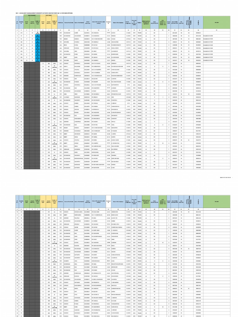 MZ I - Local Body Management Seniority List With Roster Points at 1 ...