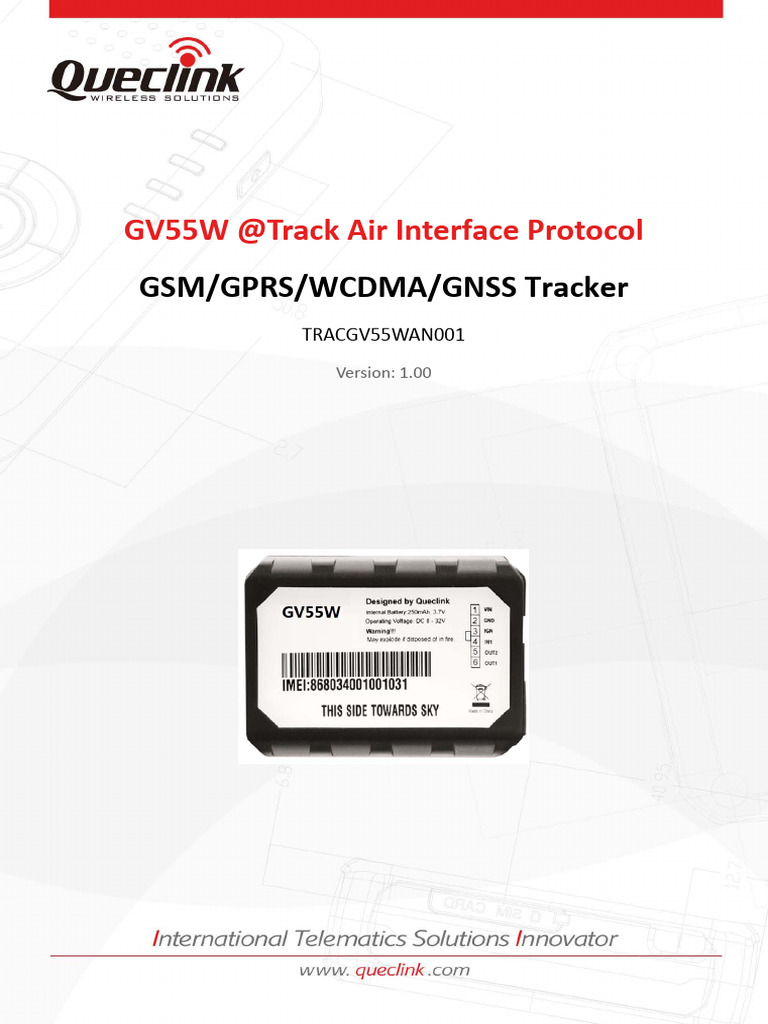 GV55W @track Air Interface Protocol V1.00 | PDF | Port (Computer ...