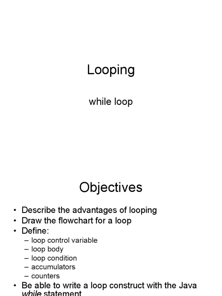 While Loop | PDF | Control Flow | Variable (Computer Science)