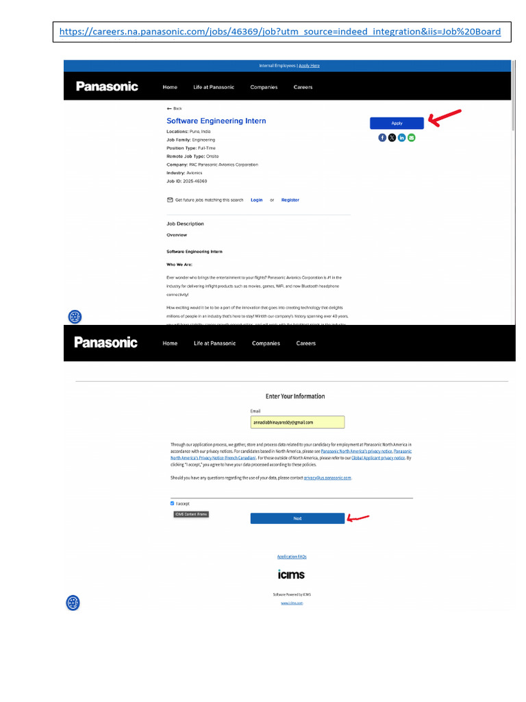 Panasonic Application Form | PDF