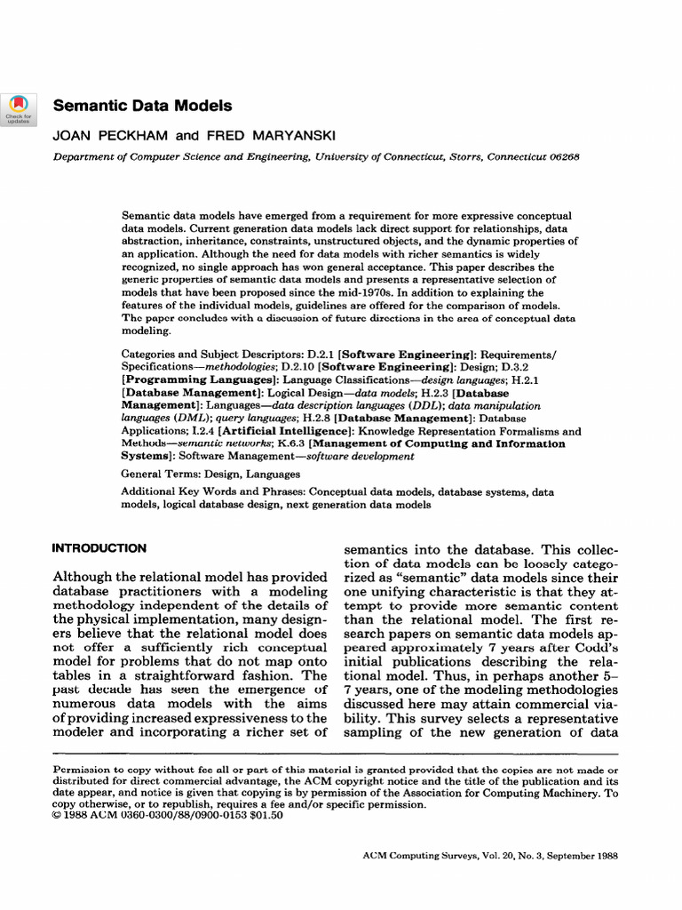 Semantic Data Models | PDF | Conceptual Model | Data Model