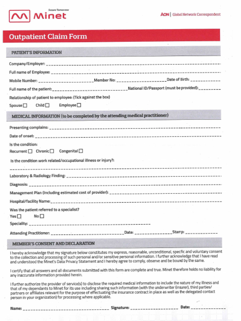 Minet Claim - Revised 2023 | PDF