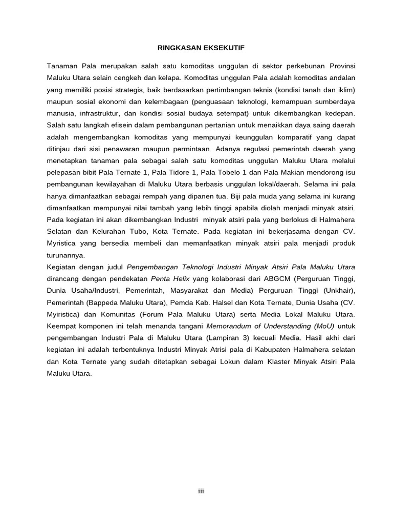 PROPOSAL Penguatan Klaster Pala 2019 | PDF