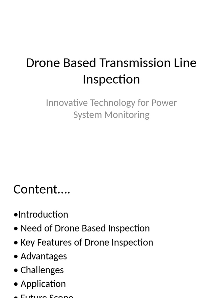 Drone Inspection for Transmission Lines | PDF