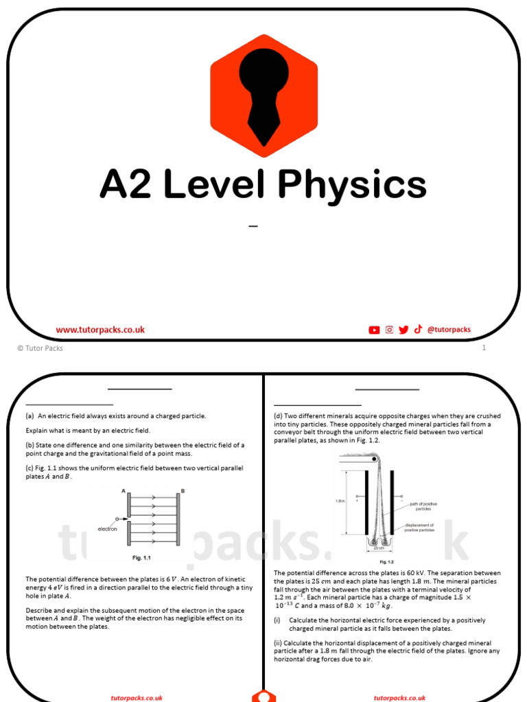 18.1.2 Electric Fields Worked Examples - OCR A A2 Level Physics | PDF | Electric Field | Force