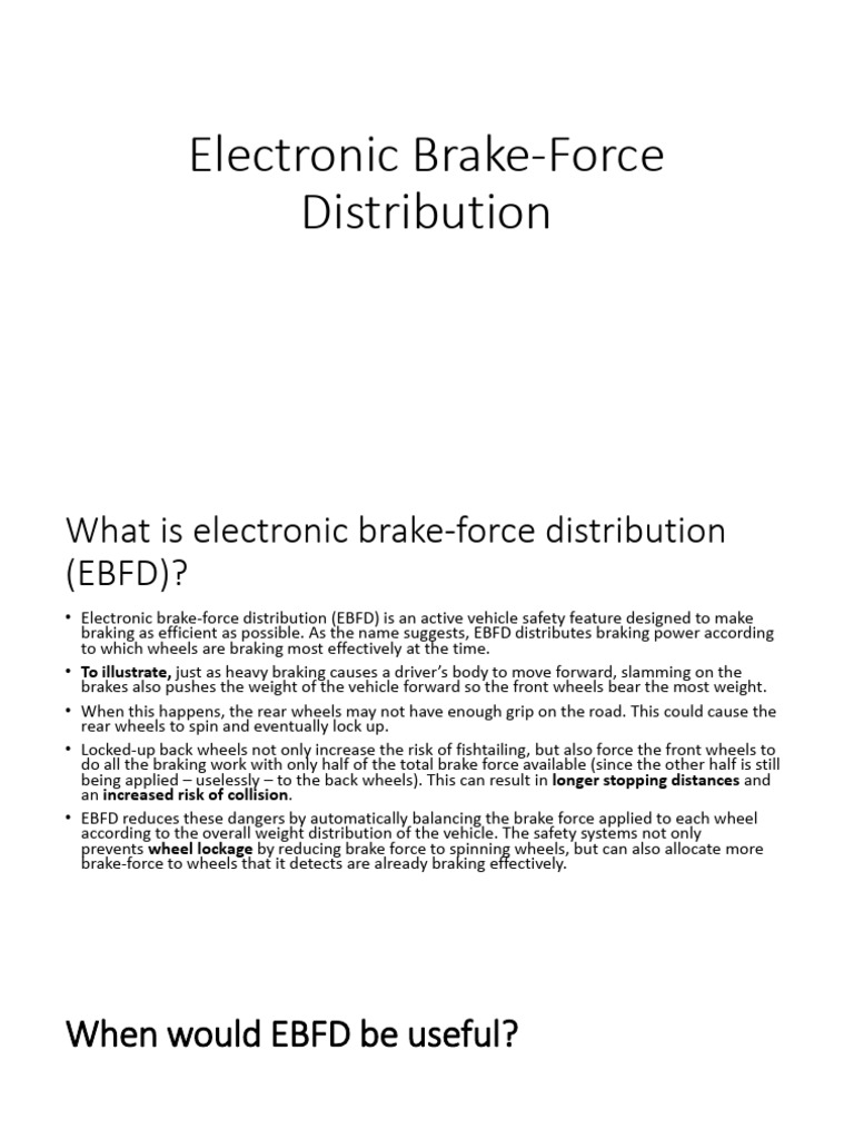 Understanding Electronic Brake-Force Distribution | PDF | Anti Lock ...