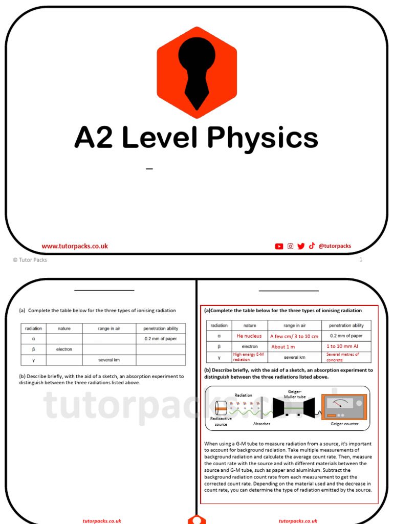 20.3.2 Radioactivity Worked Examples - OCR A A2 Level Physics | PDF | Radioactive Decay | Radiation