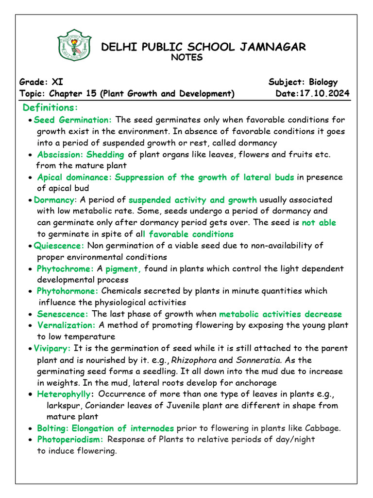 Plant Growth and Development | PDF | Plant Hormone | Auxin